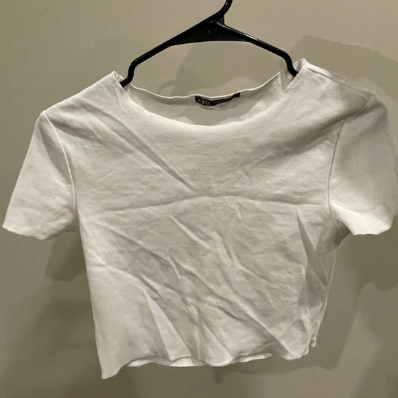 Zara | Tops | Zara Basic White Cropped Top | Poshmark